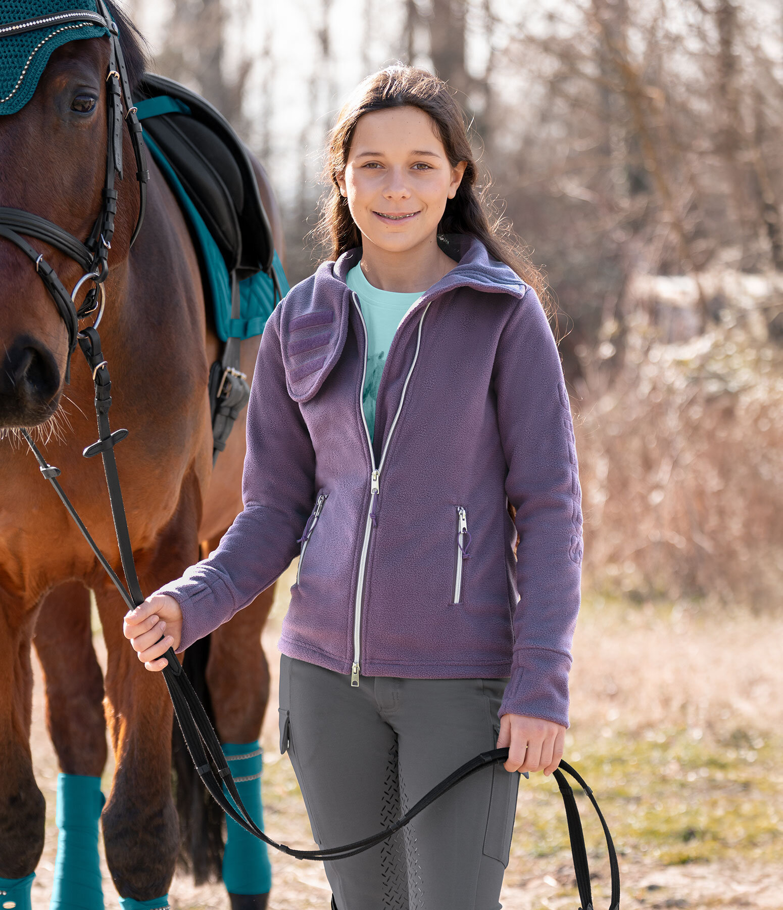 Kinder-Outfit Anouke in frozen-purple - Krämer Pferdesport